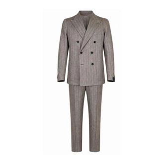 Tagliatore Anzug mit Nadelstreifen und Doppelreihern - - Suits - Herren - Braun - L