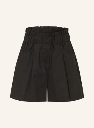 Mrs & Hugs Mrs & Hugs Paperbag-Shorts Mit Leinen schwarz
