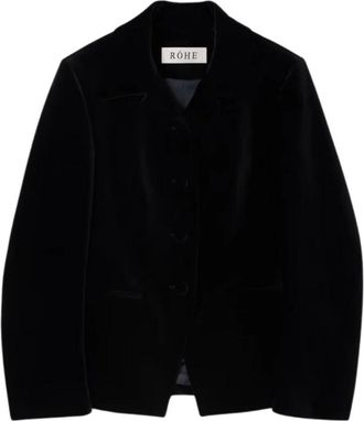R&oacute;he Blazer Classique Ajust&eacute; en Velours - Femme - Vestes - Noir - Taille: 38 FR