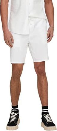 Only & Sons Onslinus 0007 Cot Lin Noos Short, Blanc éclatant, XS Homme