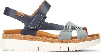 Pikolinos Keilsandalen in Leder Palma f&uuml;r Frauen Farbe Denim