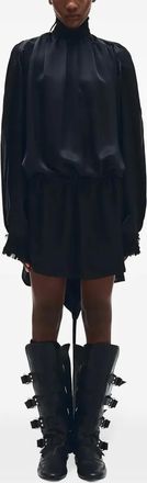 Ann Demeulemeester robe Jenna en satin - Noir