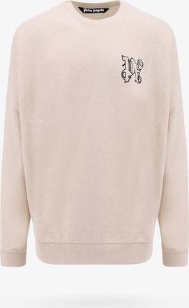 Palm Angels Linen and cotton sweatshirt with embroidered monogram - PALM ANGELS - gender_Man