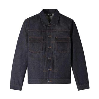 A.P.C. A.p.c., Homme, Vestes, Bleu, Taille: M Veste de travail en denim