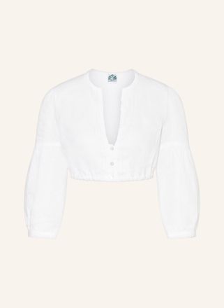 Hammerschmid Hammerschmid Dirndlbluse Burgi Im Materialmix Mit 3/4-Arm weiss