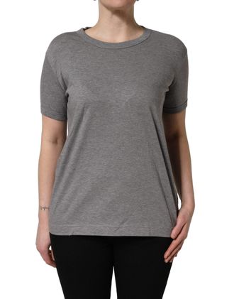 Dolce & Gabbana Womens Grey Cotton Short Sleeves Crew Neck T-Shirt