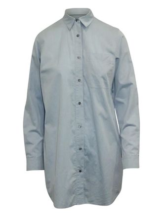Alexander Wang robe-chemise en coton &agrave; manches longues - Bleu