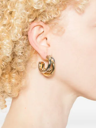 Paco Rabanne Womens Stud Earrings Silver Brass