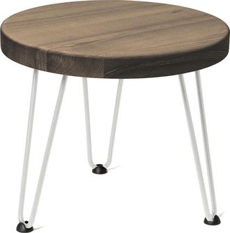 Lamofootwear Manufaktur Couchtisch rund aus Holz 40 cm | Beistelltisch Couch | Nachttisch Holz, Wohnzimmertisch klein, Kaffeetisch | Stärke: 40 mm, Farbe: Nussbaum