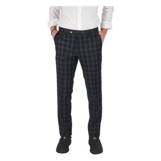 Pantaloni Torino Karierte Herrenhose Slim Fit - - Trousers - Herren - Schwarzk - 3XL