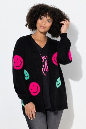 Angel Of Style Strickjacke Strickjacke Straight Fit Smiley-Muster