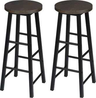 Woltu 2er-Set Barhocker Bistrohocker Tresenhocker Barstuhl, Gestell aus stabilem Stahl, Stizfläche aus mdf, schwarz-rostfarbe - Woltu