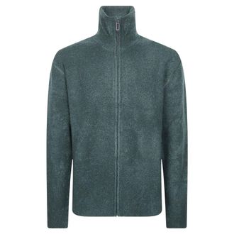 Paolo Pecora Doppelstrick Jacke aus Wolle und Baumwolle- lockerer Schnitt - - Knitwear - Herren - Gr&uuml;n - XL