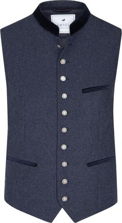 Amsel Trachtenweste aus Wolle mit Samtkragen in