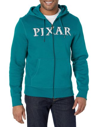 Amazon Essentials Disney | Marvel | Star Wars Herren Fleece-Kapuzenpulli mit durchgehendem Reißverschluss (erhältlich in Big & Tall), Pixar Logo, XXL