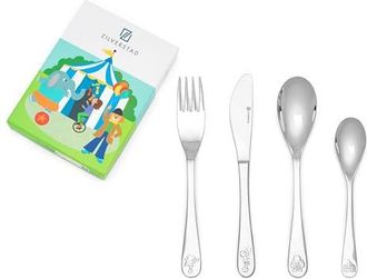 Zilverstad Kinderbesteck 4-teilig Zirkus Edelstahl