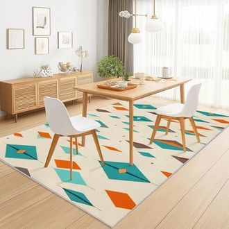 Generic Tapis Imprim&eacute; Motifs Ethniques Formes g&eacute;om&eacute;triques pour Salon Chambre D&eacute;coration de la Maison - Multicolore Flanelle Antid&eacute;rapante Tapis Salon de Sol 