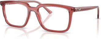 Ray-Ban Alain Optics Rot Transparent Fassung Klar Glas Polarisiert 54-18