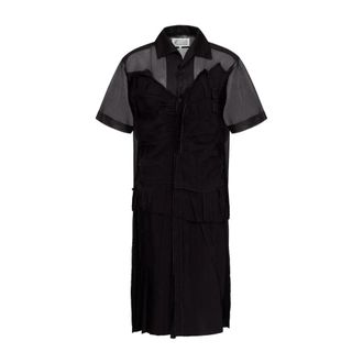 Maison Margiela D&eacute;cortiqu&eacute; Shirtdress - - Dresses - Damen - Schwarzk - 2XS