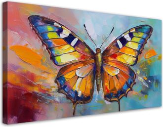 Feeby Bilder - Foto Geschenk - Bunter Schmetterling - 120x60 1tlg - Leinwandbilder Wohnzimmer - Wandbild über dem Bett - Bild Schlafzimmer - Aesthetic Zimme