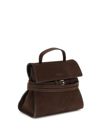 Moschino Womens Tie Me Handbag Cioccolato Calf Leather Bos Taurus Handbags Hand Bags