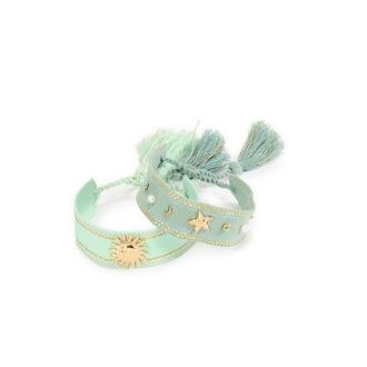 Au Printemps Paris Lot de deux bracelets en tissu