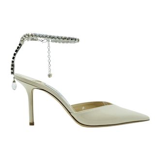 Jimmy Choo London Femme, Chaussures, Beige, Taille: 36 1/2 EU Escarpins en Cuir Verni Ivoire
