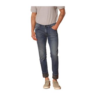 Mason's Homme, Jeans, Bleu, Taille: W40 Pantalon Slim Fit en Denim avec Doublure Camouflage