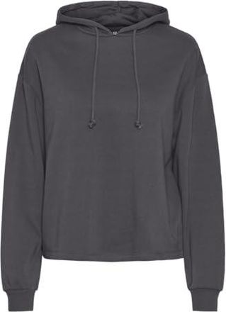 Pieces Pcchilli Ls Noos BC Sweat &agrave; Capuche Sweatshirt, Gris fonc&eacute;, S Femme