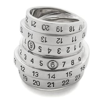 Maison Margiela Minimalistischer numerischer Ring - - Accessories - Damen - Grau - L