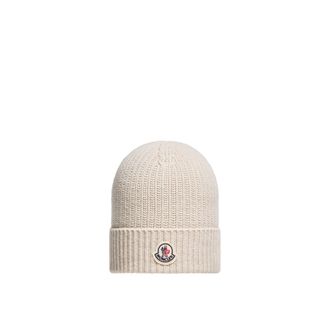 Moncler Moncler Tricot Wool Blend Beanie, Men, Beige, Size: One Size