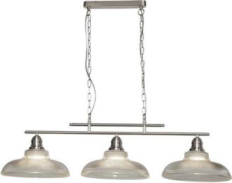 Searchlight Bistro iii 3-Licht-Bar-Anhänger aus satiniertem Silbermetall - Searchlight