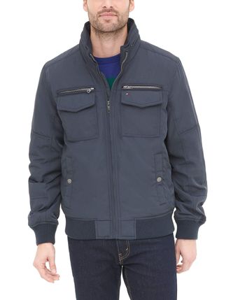 Tommy Hilfiger Herrenjacke, große und große Größen, Windbreaker (Tallas Regular Y Grande Y Alta), Navy, L
