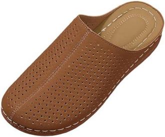 Generic Pantoufles compens&eacute;es respirantes &agrave; bout ferm&eacute; pour femme - Couleur unie - L&eacute;g&egrave;res - &Eacute;l&eacute;gantes - Confortables - Style d&eacute;contract&eacute; - Coupe large - Pant