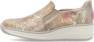 Rieker Ready 2 Go 48761 Shimmer Suede Chaussures &agrave; enfiler ton neutre, multicolore, 37 EU