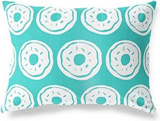 Bonamaison Le Jardin du Lin Kissen Zierkissenbezug Türkisweiß Kissenbezug, Weich Bequem, Für Zuhause Autos Büro Sofa Wohnzimmer Couch Schlafzimmer Dekor, 35x50 C