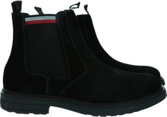 Tommy Hilfiger Bottines Chelsea Homme en Daim, Noir (Black), 42