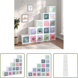 vidaXL vidaXL Kinderzimmer - Kinderschrank Modular mit 15 W&uuml;rfeln Wei&szlig; PP