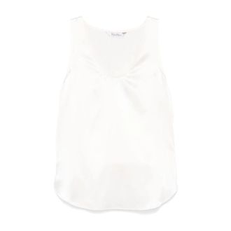 Max Mara Wei&szlig;e Seiden&auml;rmellose Top - - Tops - Damen - Wei&szlig; - L