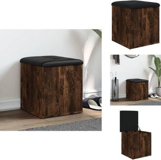 vidaXL Sitzbank mit Stauraum R&auml;uchereiche 42x42x45 cm Holzwerkstoff - Wohnzimmer Dekoration - Stauraumbank - Beistelltisch - Garderobe - Etagenwohnung M&ouml;bel