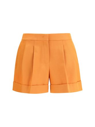Fendi Womens Grain De Poudre Wool Shorts Rhum-26 Fleece