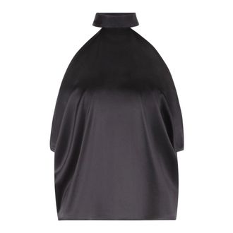 Nina Ricci Halterneck Seidensatin-Top - - Blouses & Shirts - Damen - Schwarzk - S