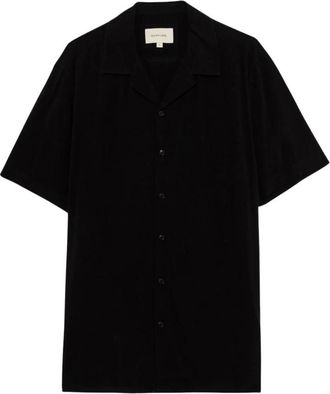 Gianni Lupo Homme, Chemises, Noir, Taille: S Camicia mezza manica colletto