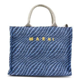 Marni Shopper & Totes - Blue Patterned Tote Bag - Gr. unisize - in Blau - f&uuml;r Damen