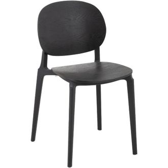 Les Tendances Les Tendances - Chaise salle &agrave; manger moderne Noir 40x53x82 cm