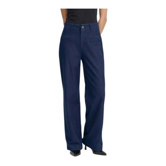 Ichi Ichi, Femme, Pantalons, Bleu, Taille: W34 Pantalon avec Fermeture &Eacute;clair et Bouton avec Poches Avant et Arri&egrave;re