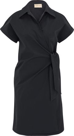 Cartoon Damen Wickelkleid mit Taschen 42, Schwarz