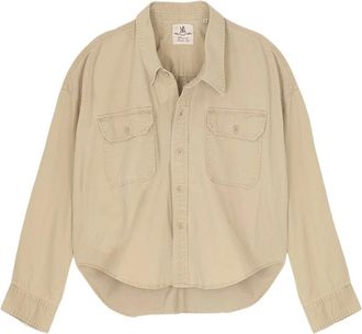 Denimist Femme, Blouses et Chemises, Beige, Taille: 38 FR Chemise utilitaire courte
