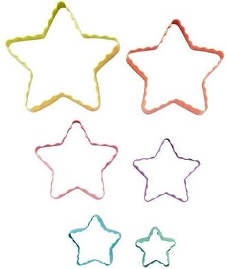 Wilton Doppelseitige Ausstechformen Stern Set-6: Keksausstecher, Ausstechformen Metall Ausstecher für Küchenbacken, DIY, zum Ausstechen von Keksteig und Fond