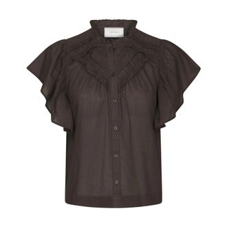 Neo Noir Vinsa S Voile Top - - Blouses & Shirts - Damen - Braun - S